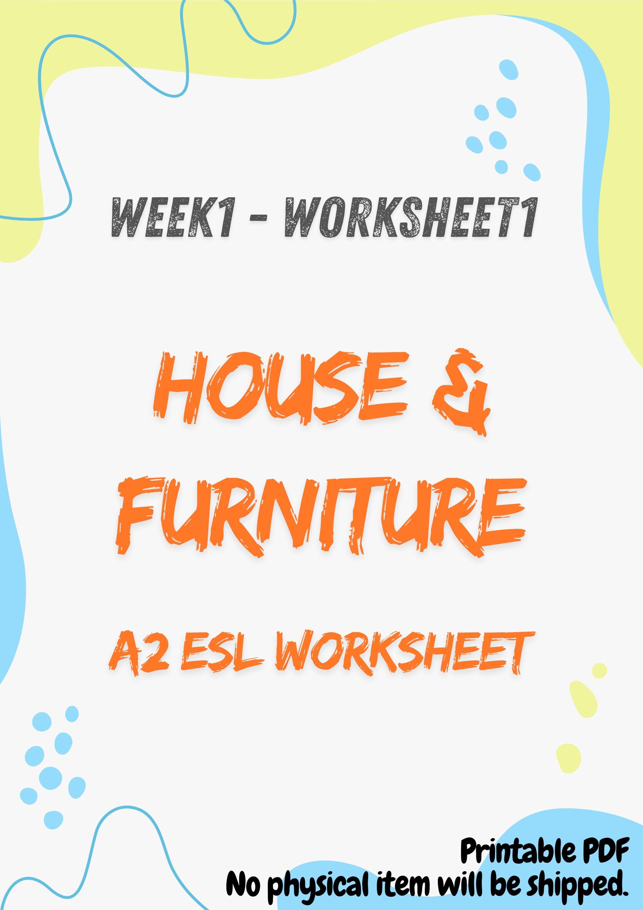 A2 ESL Reading Comprehension-vocabulary Worksheet | House & Furniture ...