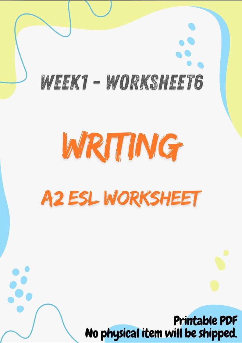 A2 ESL Writing Worksheet | Rewrite Sentences - Etsy
