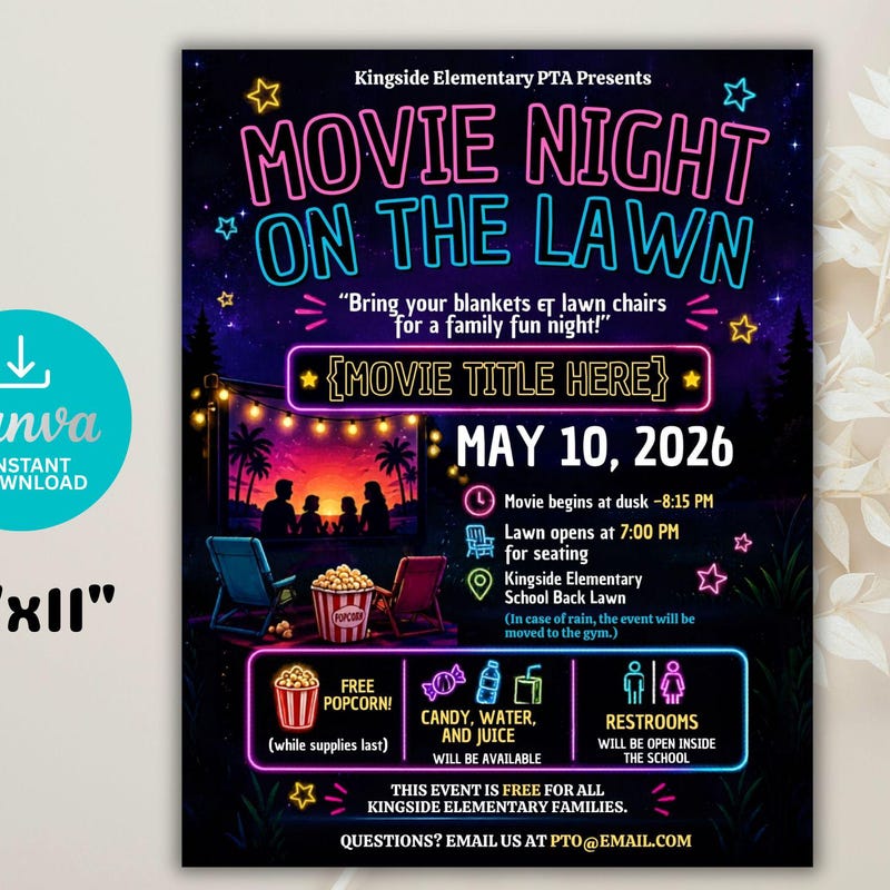 Movie Night Poster Flyer - Etsy