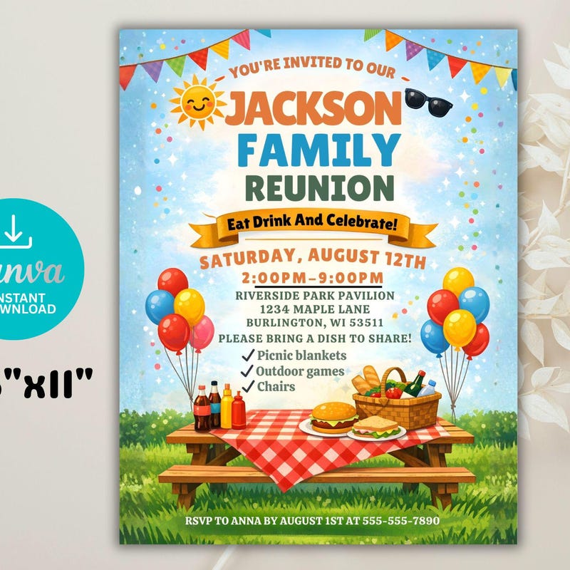 Reunion Flyer Template - Etsy