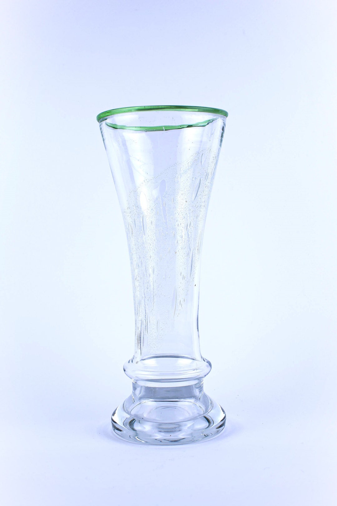 Blowpipe Glass Vase | Studio Glass Art With Air Bubbles Formations ...