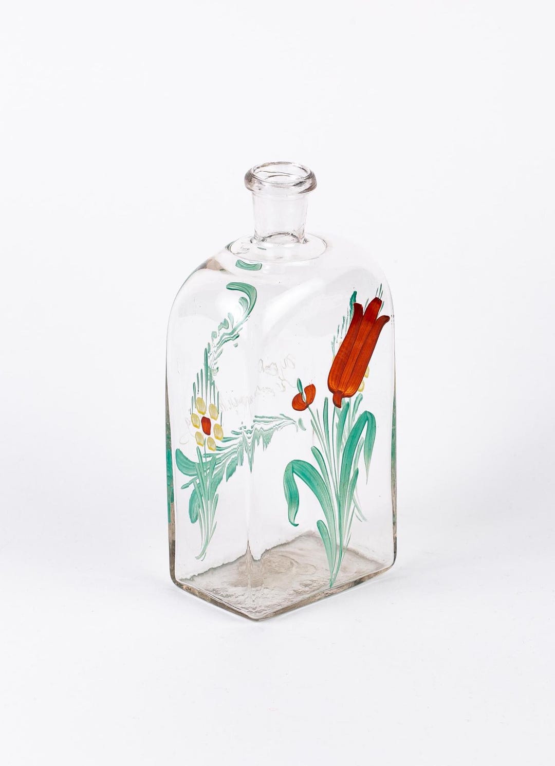 Antique 19th Century Liquor Bottle | Blowpipe Glass Flask | Old ...