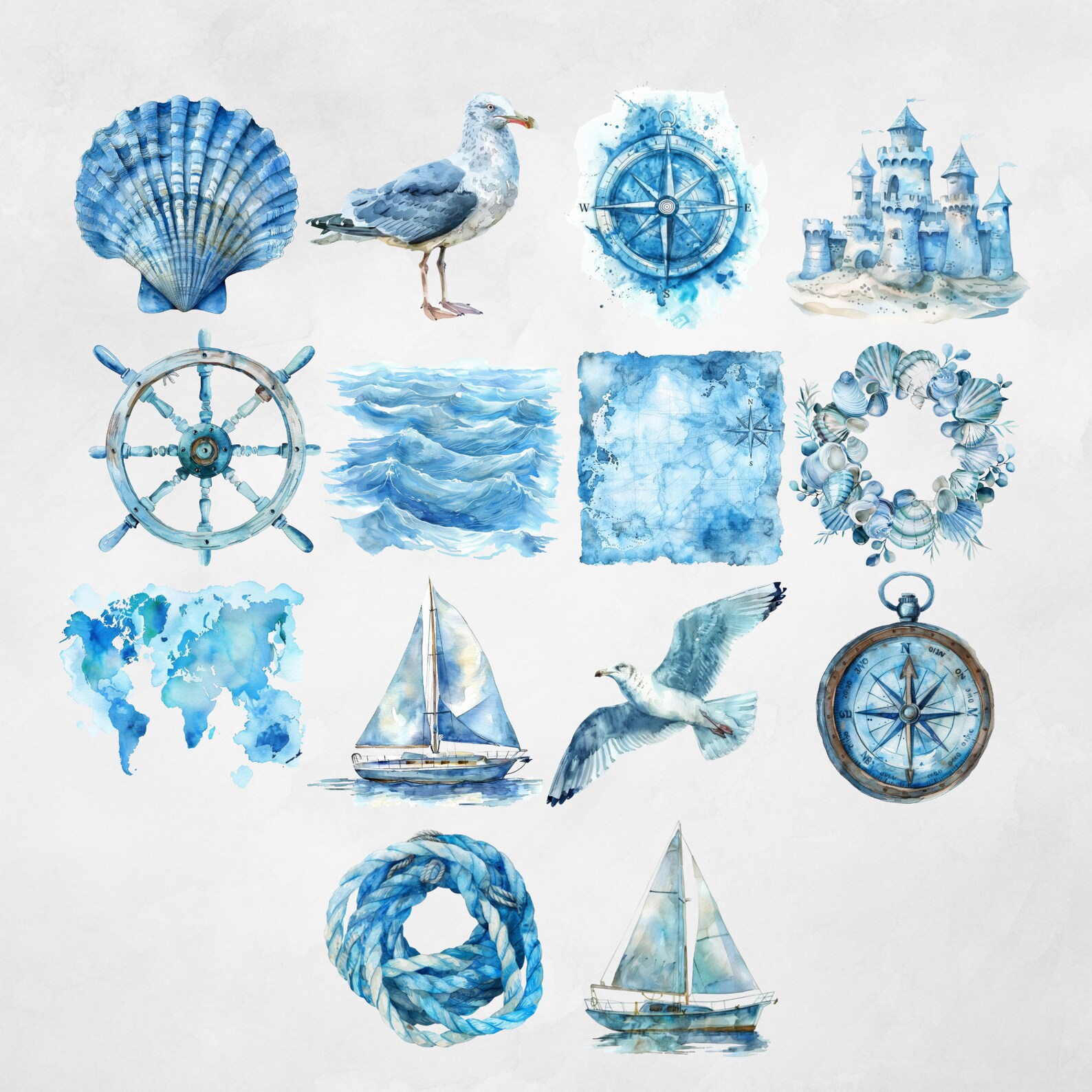 Nautical Clipart, Watercolor Sailboat Png, Sail Boat Clip Art, Sailing ...