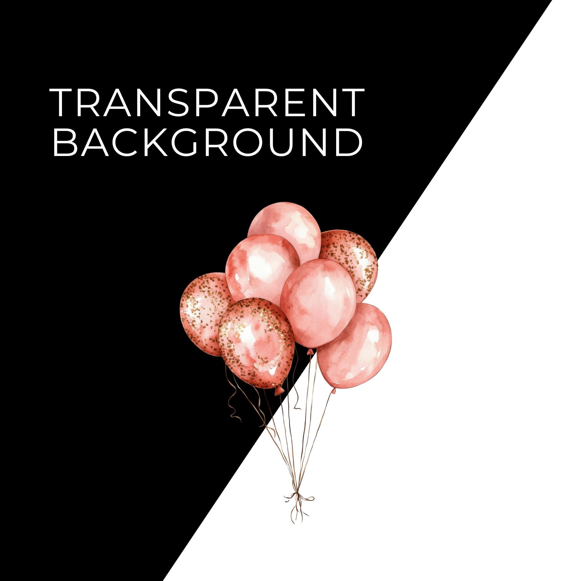 Rose Gold Balloon Clipart New Years Clipart Party Clipart Celebration ...