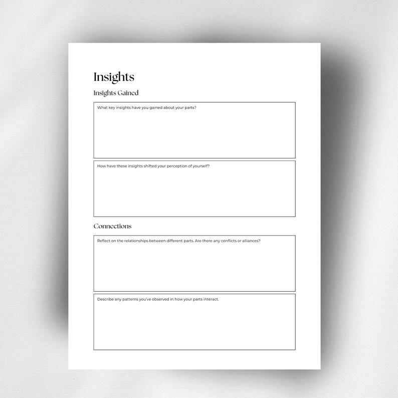 Internal Family Systems Journal IFS Journal Prompt Therapy Worksheets ...