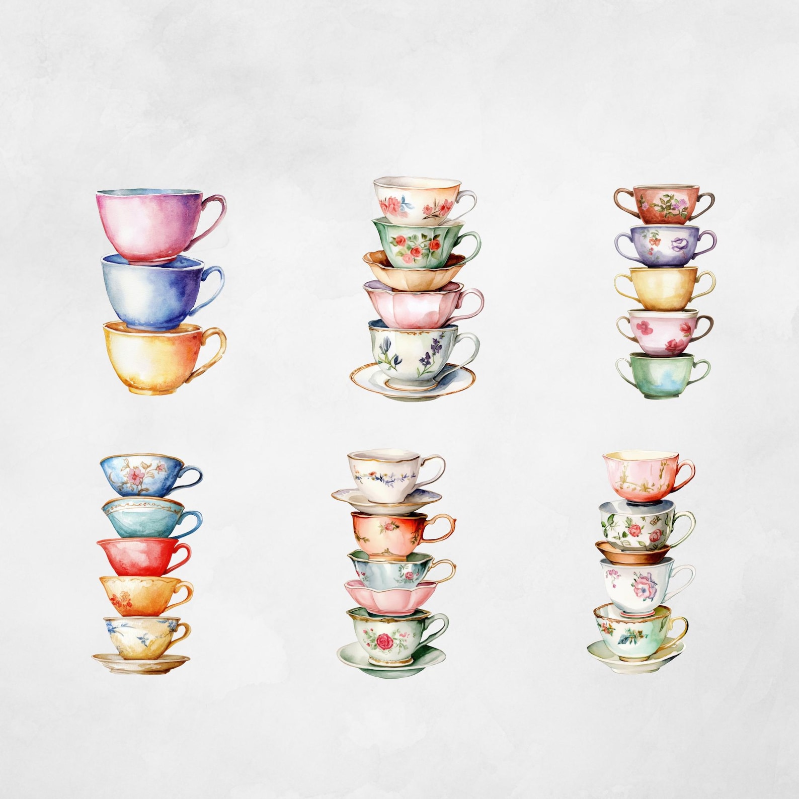 Teacup Stack Clipart Tea Party Clipart Tea Time Clipart Tea Party ...