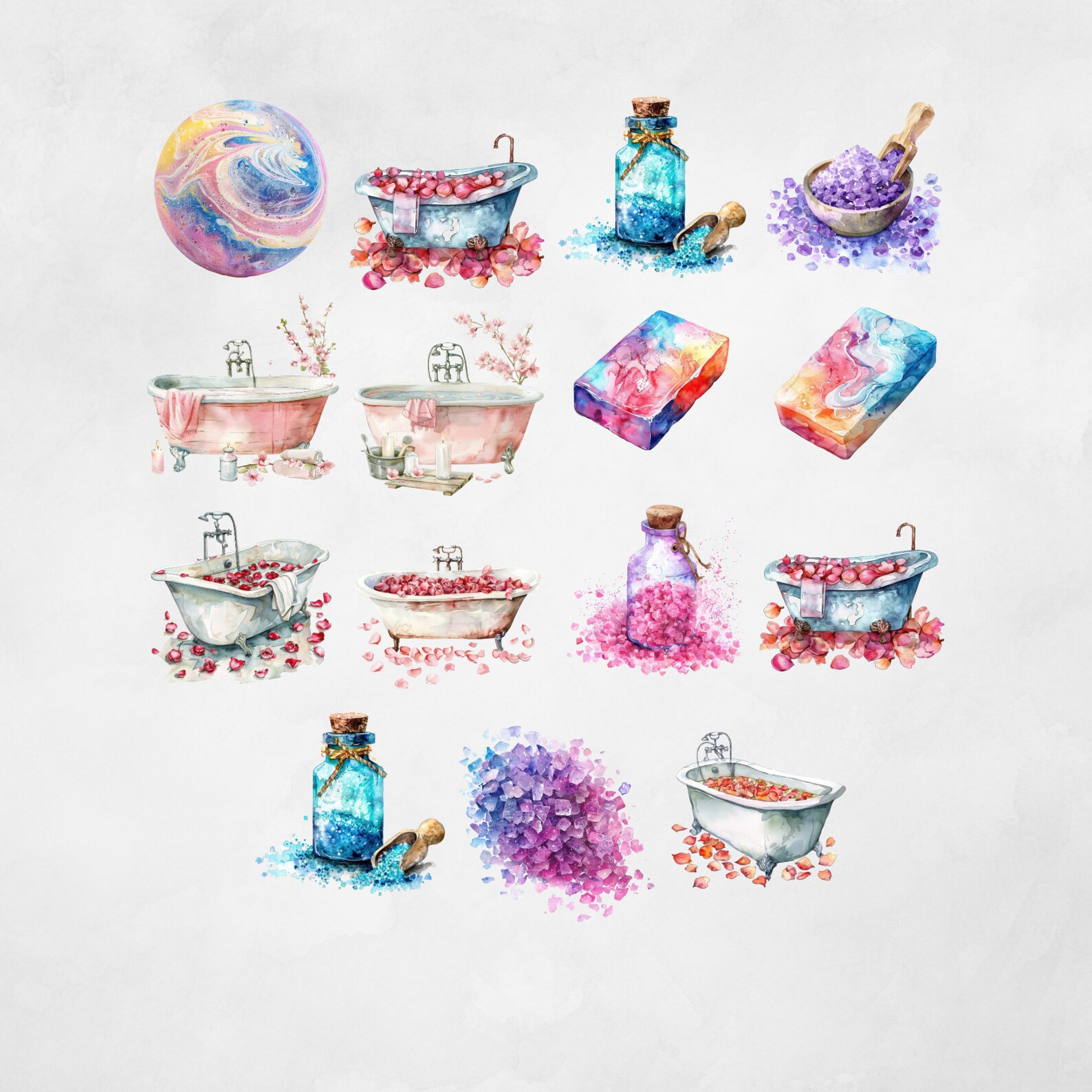 Bath Bomb Clipart, Bath Bomb Favor Tags, Spa Clipart, Bath Bombs Png ...