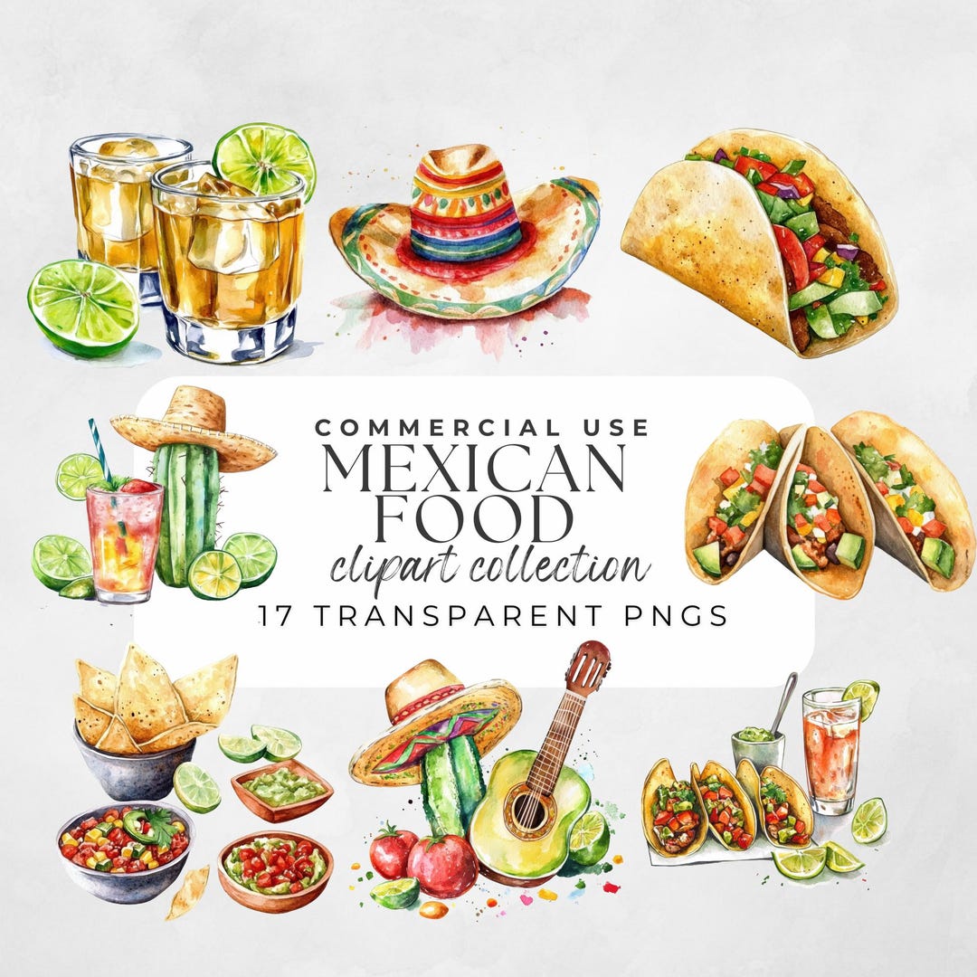 Mexican Food Clipart, Fiesta Clipart, Mexican Dishes Png, Cinco De Mayo ...