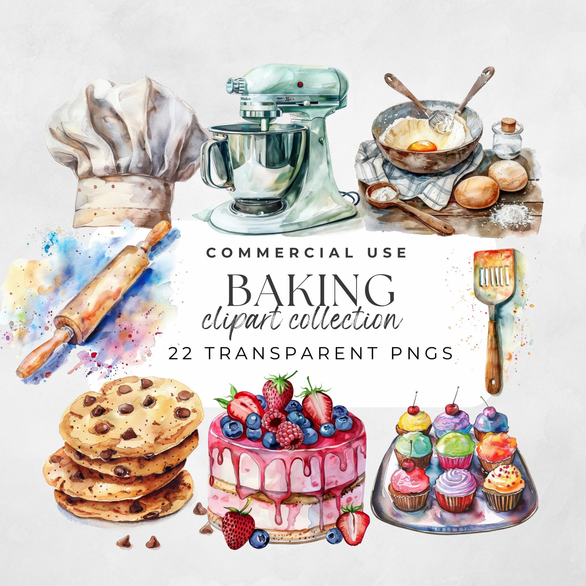 Baking Clipart, Baking Supplies, Cooking Clipart, Kitchen Clipart, Food ...