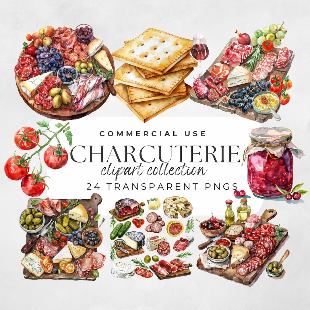 Charcuterie Board Charcuterie Clipart Cheese Board Clipart Food Clipart ...