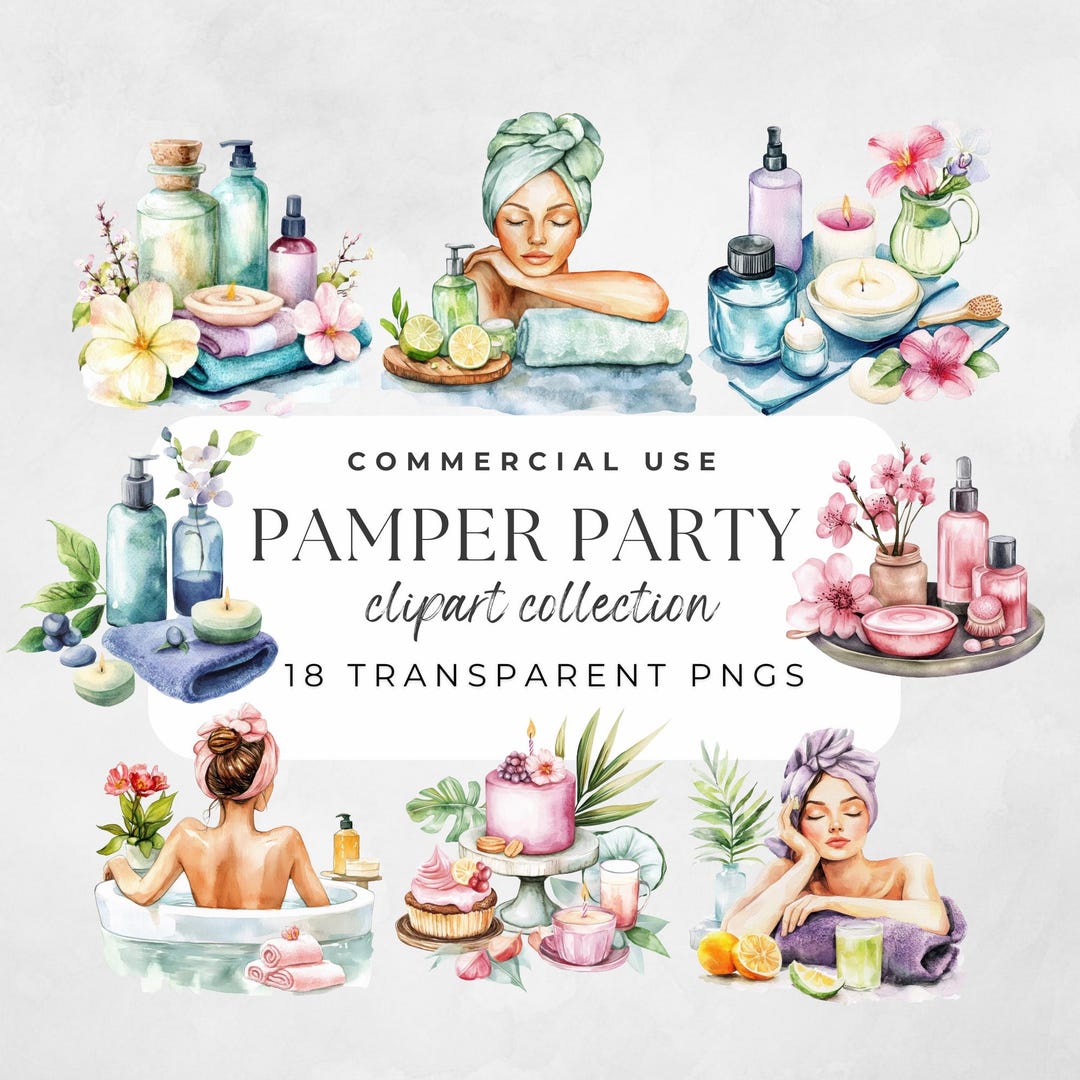 Pamper Party Clipart Spa Girls Clipart Beauty Clipart Relaxation ...