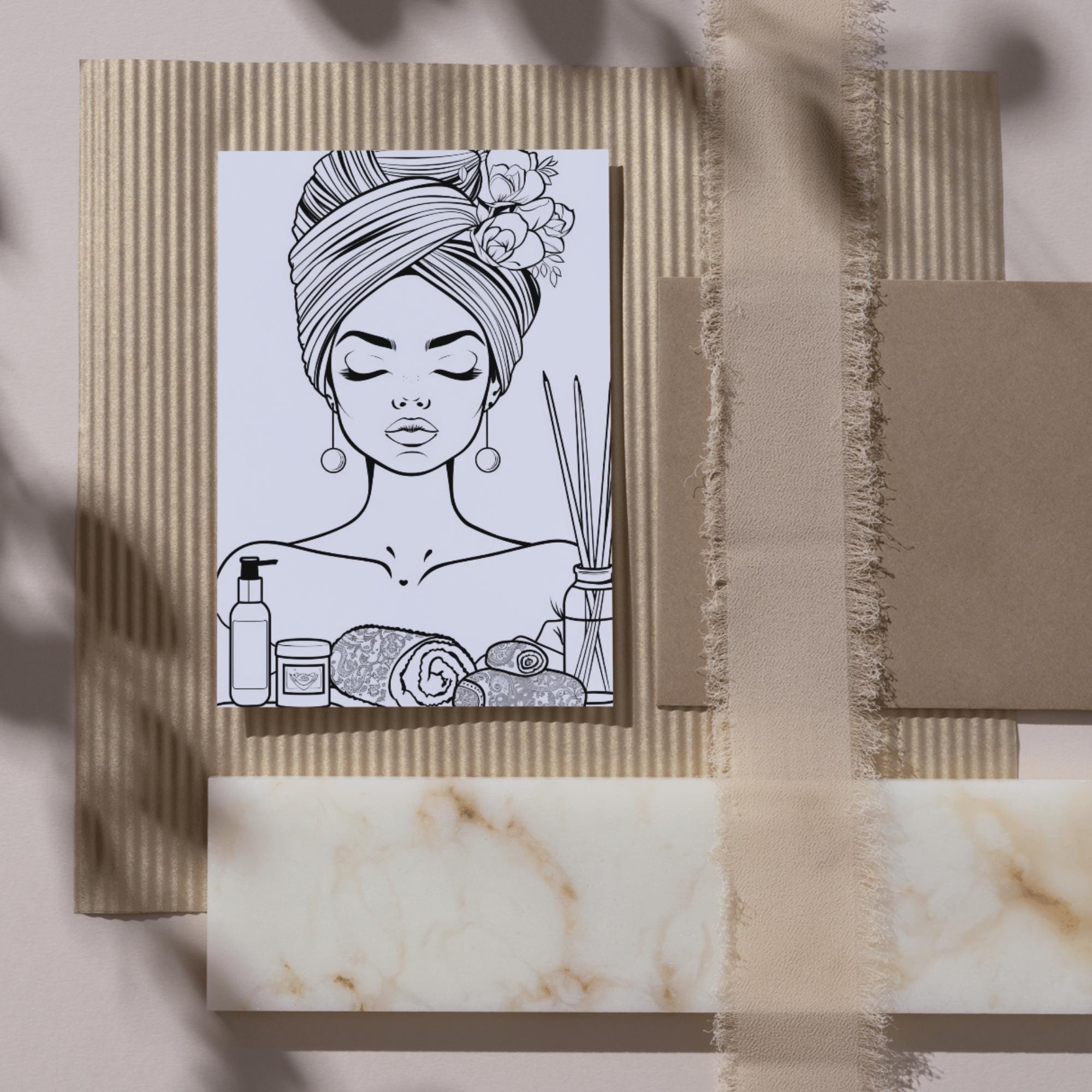 Spa Day Coloring, Spa Coloring Page, Adult Coloring Page, Kids Activity ...