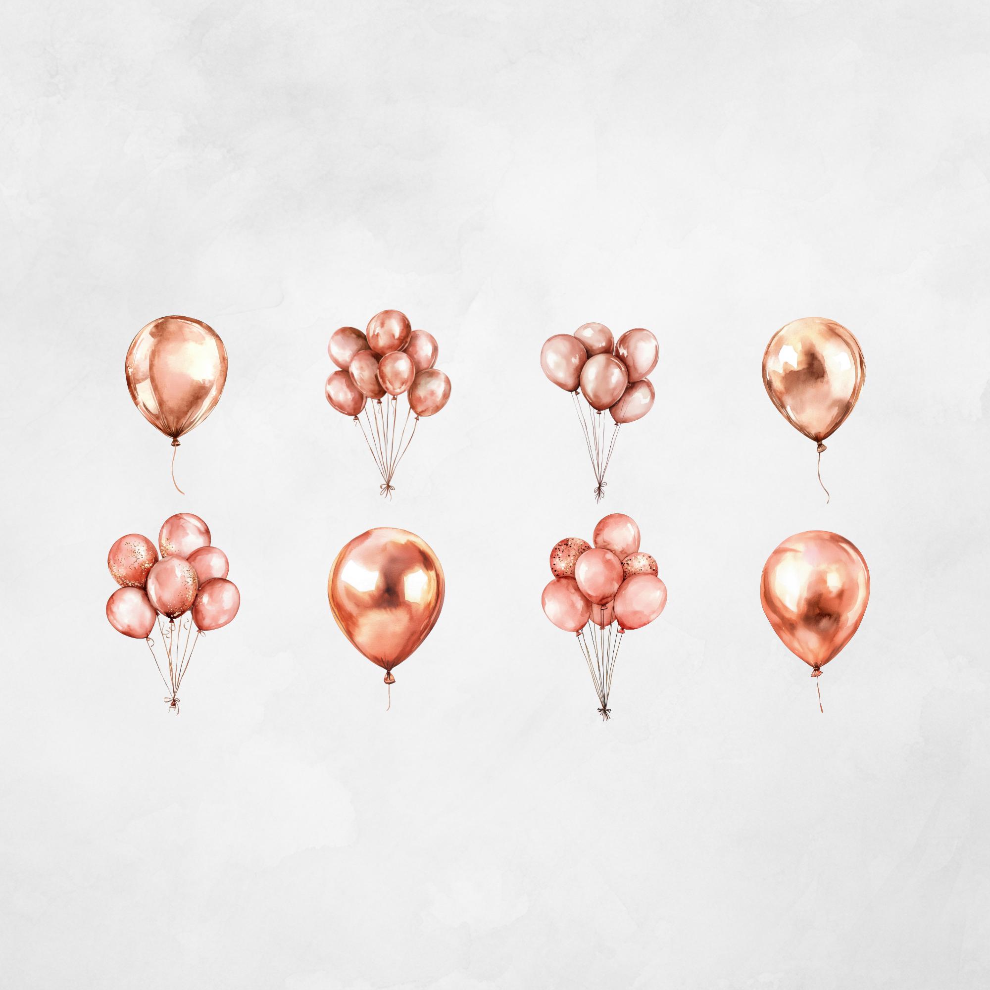 Rose Gold Balloon Clipart New Years Clipart Party Clipart Celebration ...