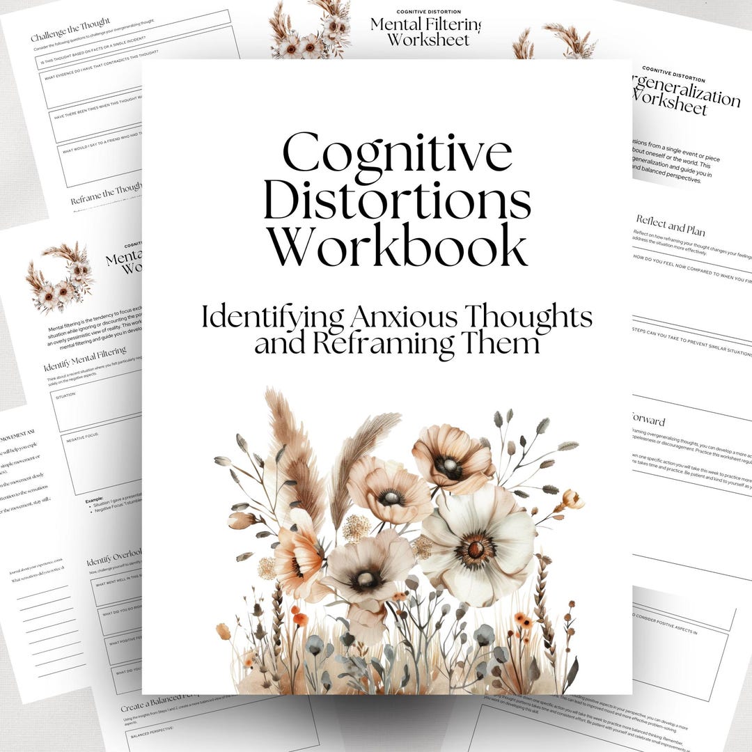 Cognitive Distortion Thought Reframing, Challenge Thoughts, Unhelpful ...