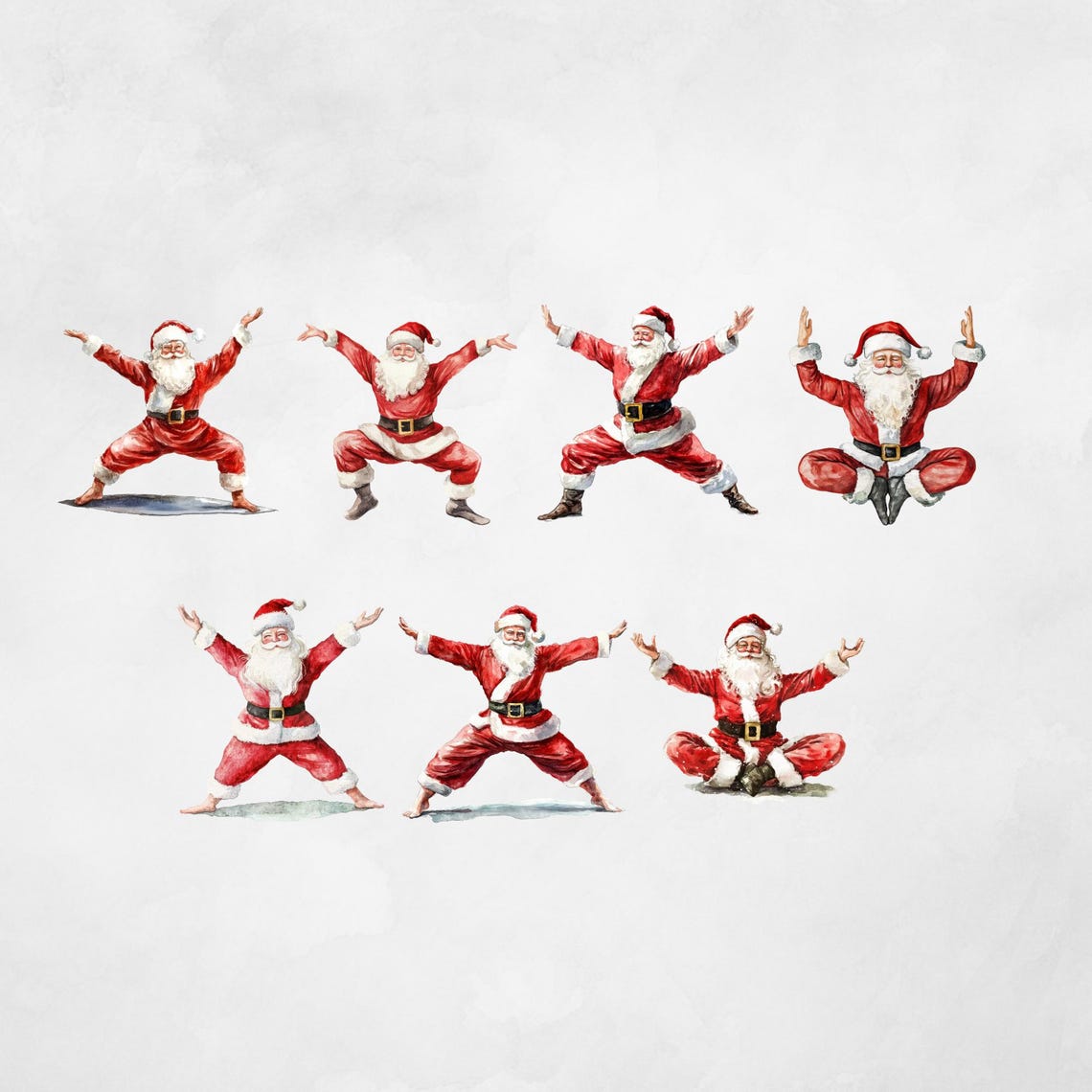 Christmas Yoga Santa Clipart, Santa Yoga Pose, Christmas Yoga Png ...