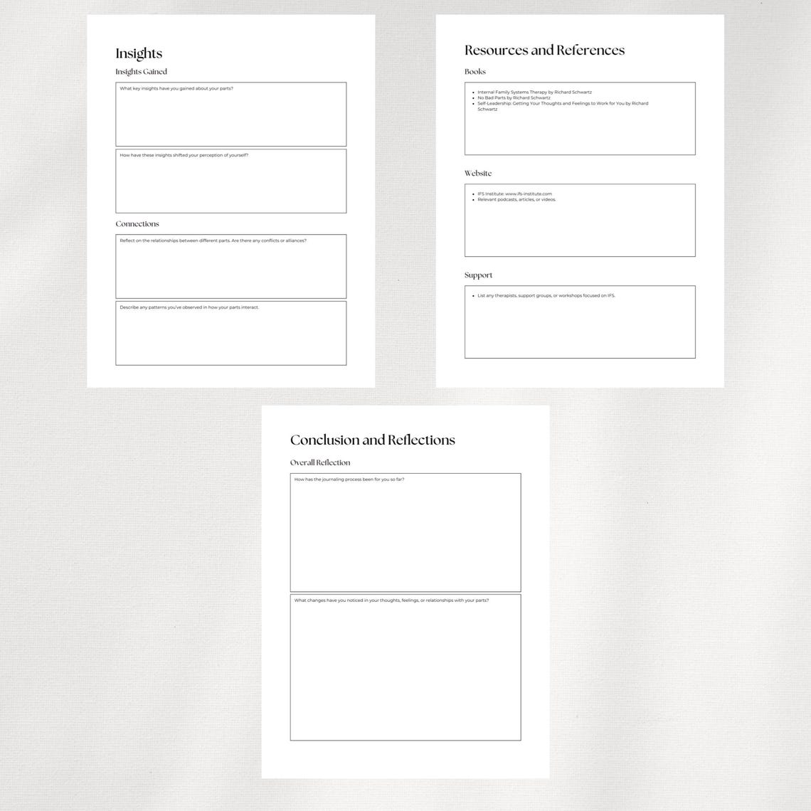 Internal Family Systems Journal IFS Journal Prompt Therapy Worksheets ...