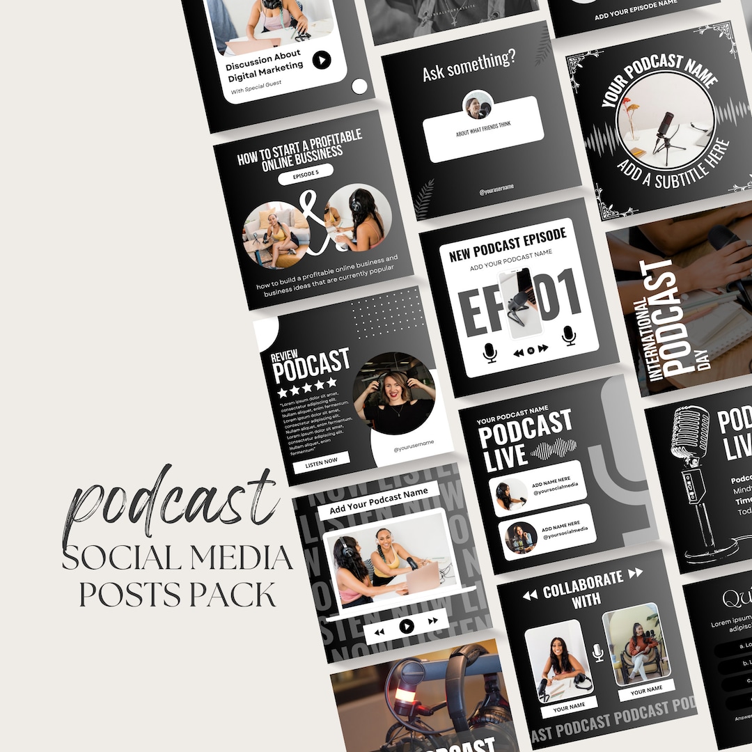 Podcast Posts, Podcast Instagram, Podcast Media Kit, Podcast Bundle ...