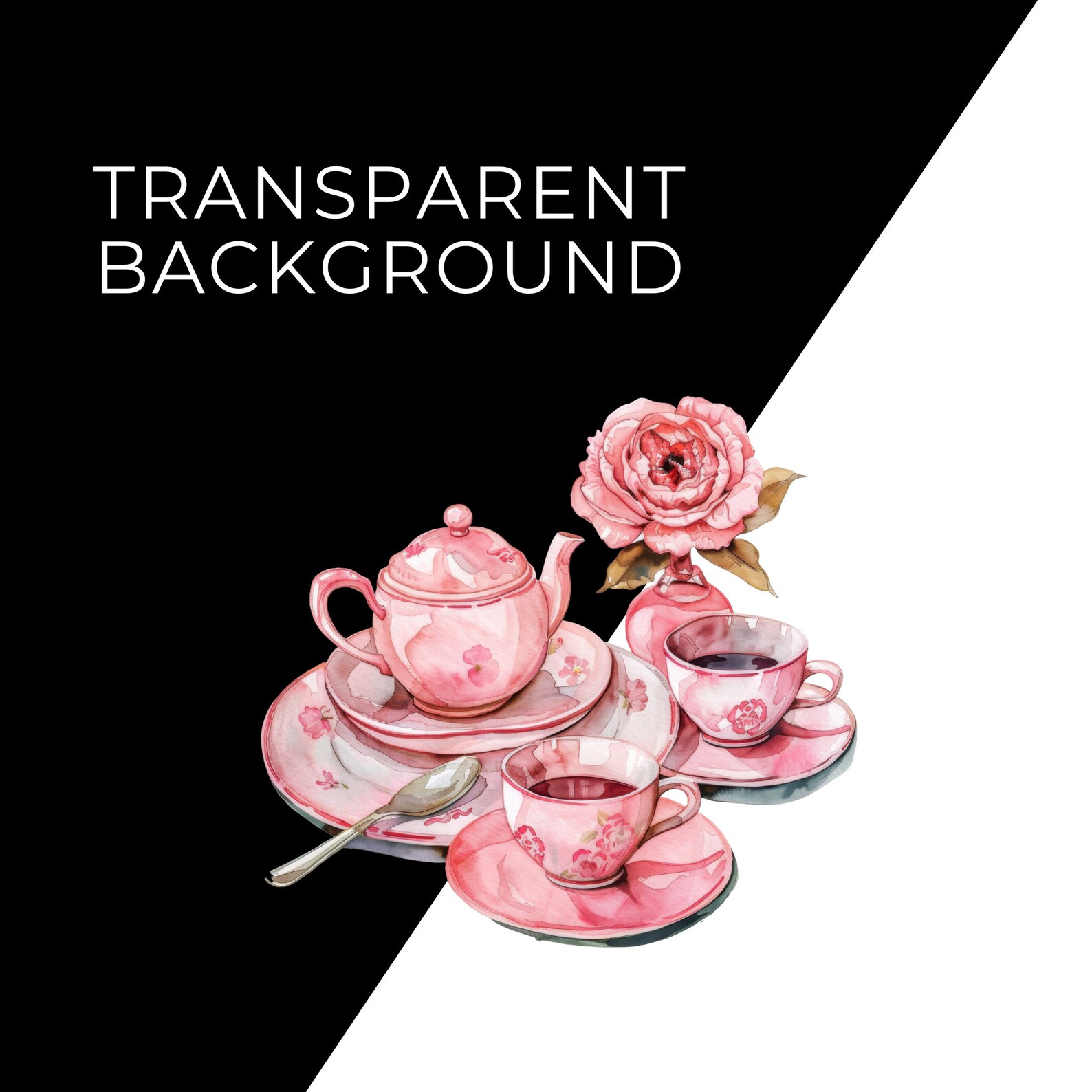 Tea Party Clipart, Tea Time Clipart, Watercolor Tea Party, Teacup Tea ...