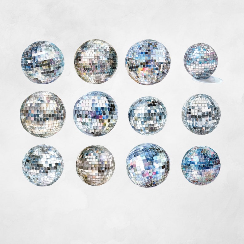 Disco Ball Clipart, Disco Party Clipart, Retro Disco Ball Png, Mirror ...