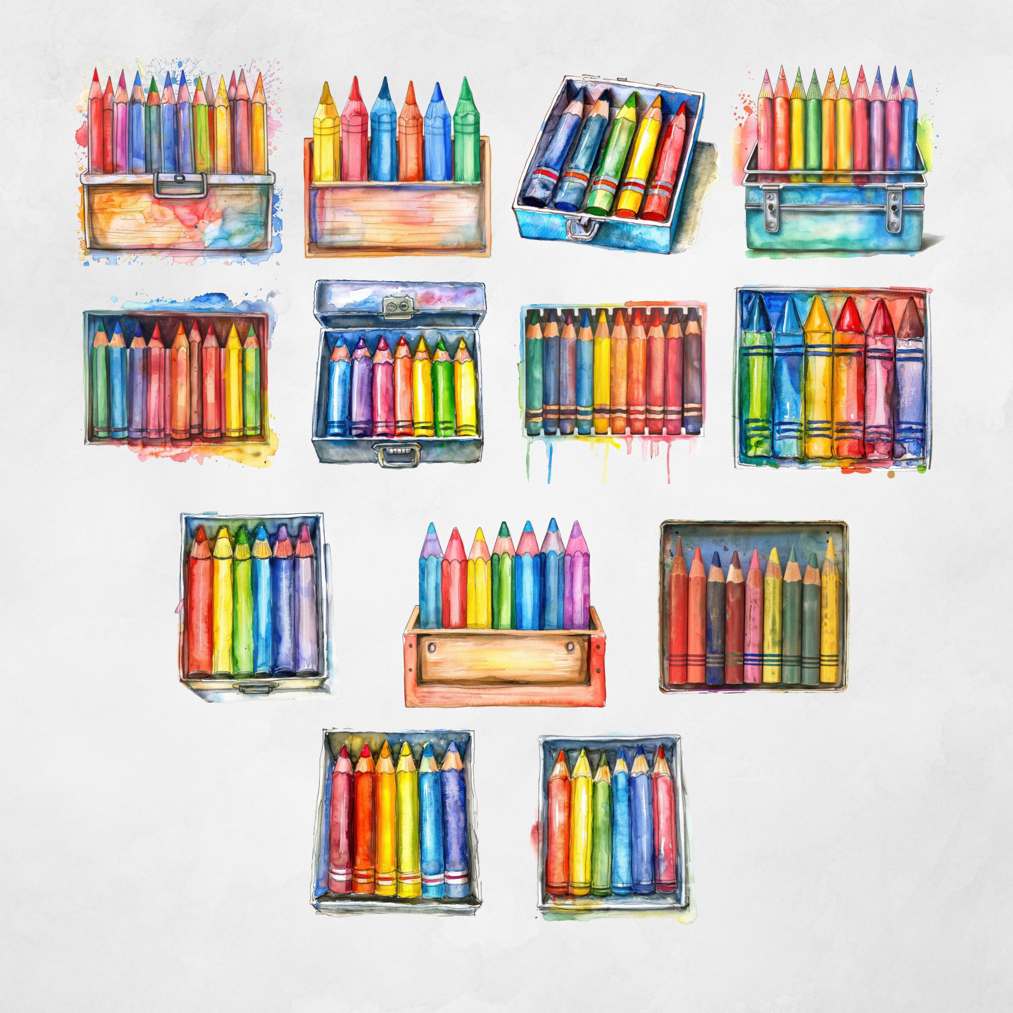 Crayon Box Clipart, School Supplies, Back to School Png, Crayon Clipart ...