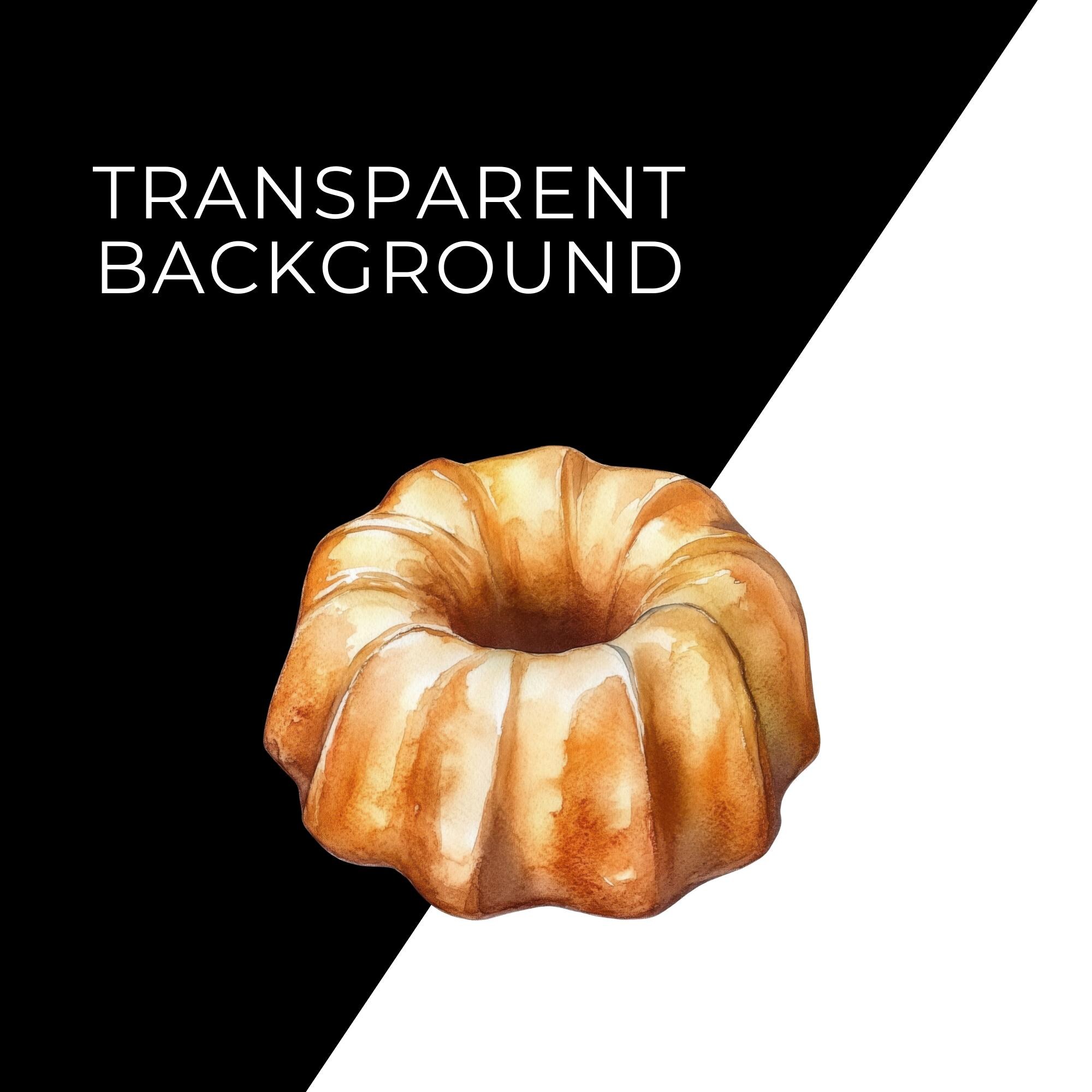 Bundt Cake Clipart, Bundt Cake Clip Art, Watercolor Dessert, Bake Sale ...