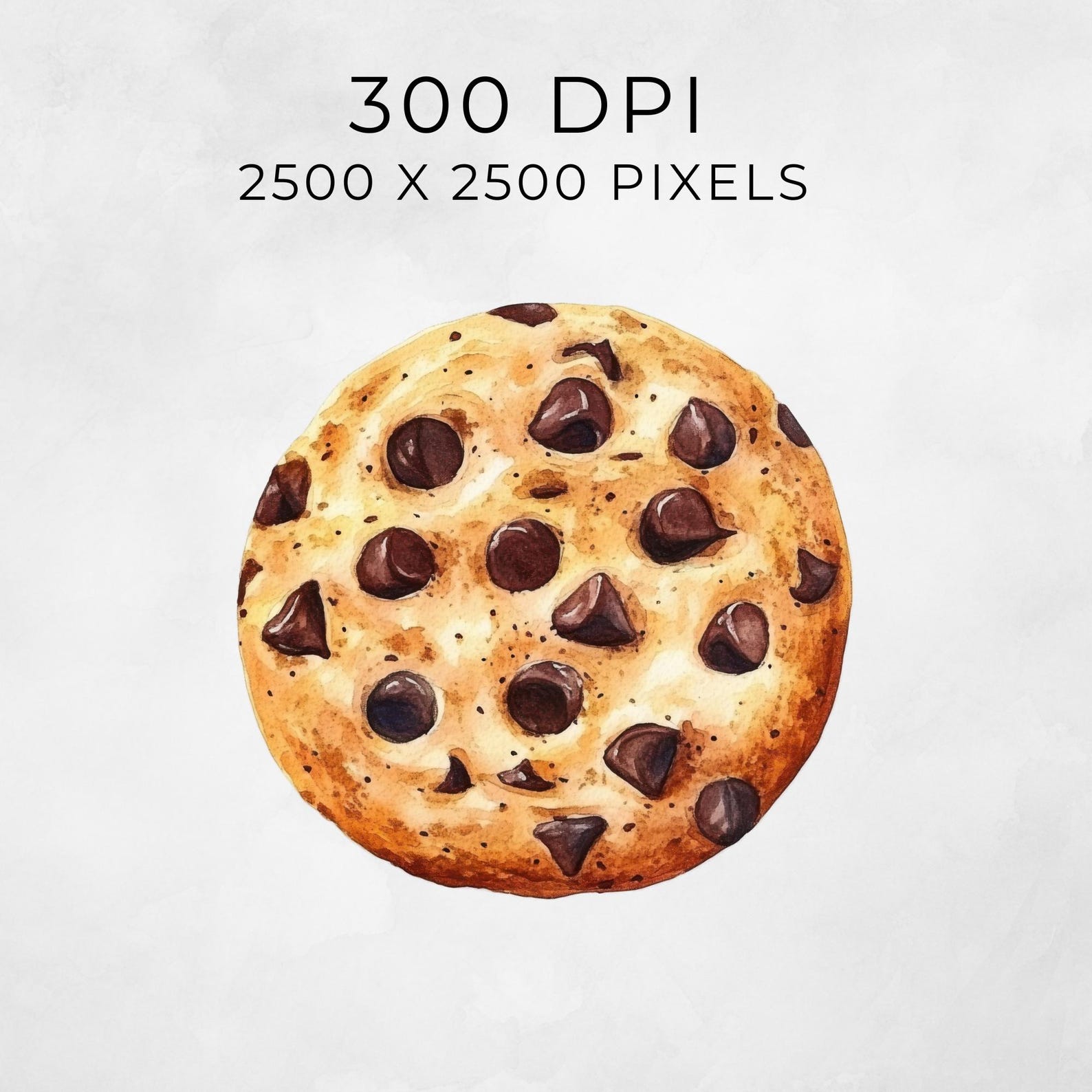 Chocolate Chip Cookies Clipart, Baking Clipart, Cookie PNG, Watercolor ...