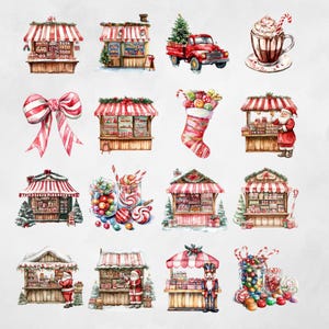 Christmas Candy Shop Clipart, Candy Cane Clipart, Christmas Storefront ...