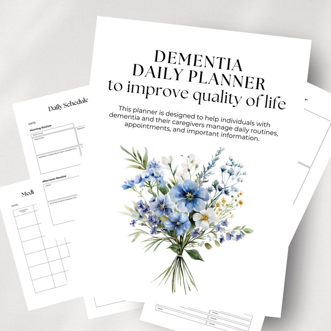Dementia Daily Planner, Dementia Caregiver Daily Log, Elder Care ...