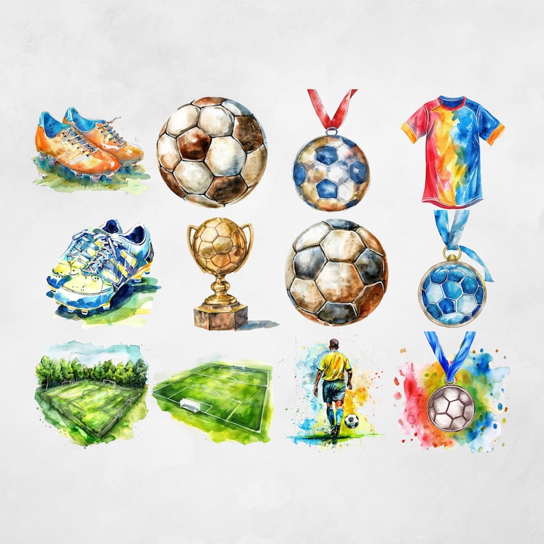 Watercolor Soccer Clipart, Sports Clipart, Soccer Clipart, Soccer Png ...