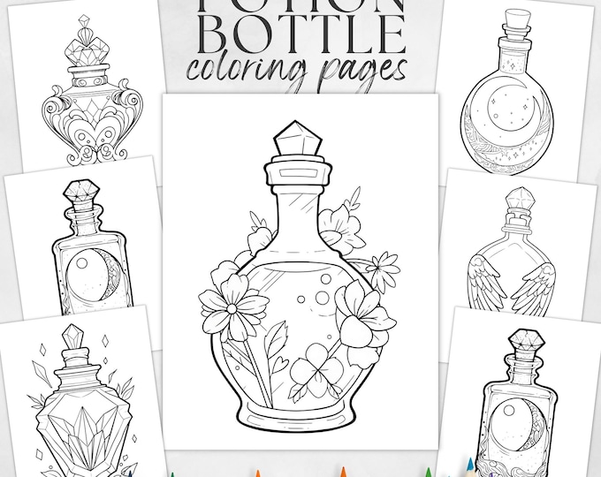 Mystical Potion Printable Coloring Pages | 28 Pages | Mystical Worlds ...