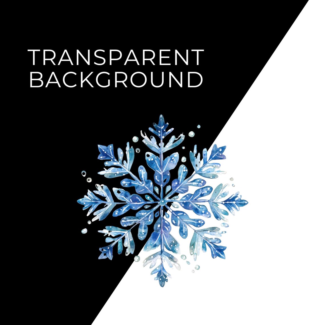 Snowflake Clipart Christmas Clipart Watercolor Clipart Watercolor ...