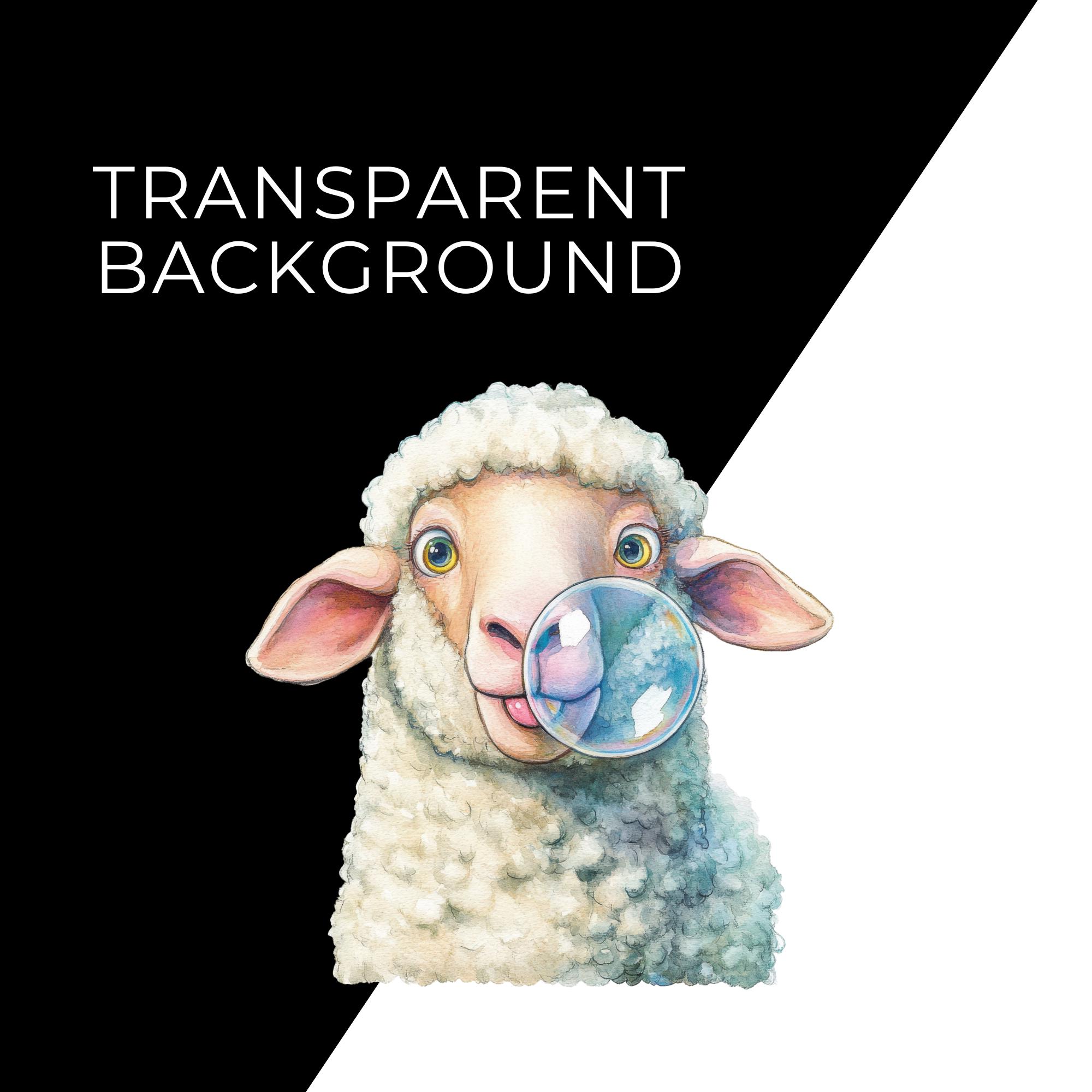 Quirky Sheep Clipart, Funny Farm Animals, Whimsical Animal Png, Funny ...