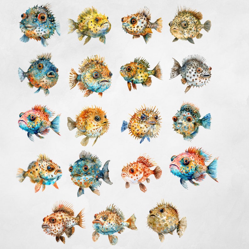 Puffer Fish Clipart, Puffer Fish Svg, Pufferfish Clipart, Puffer Fish ...