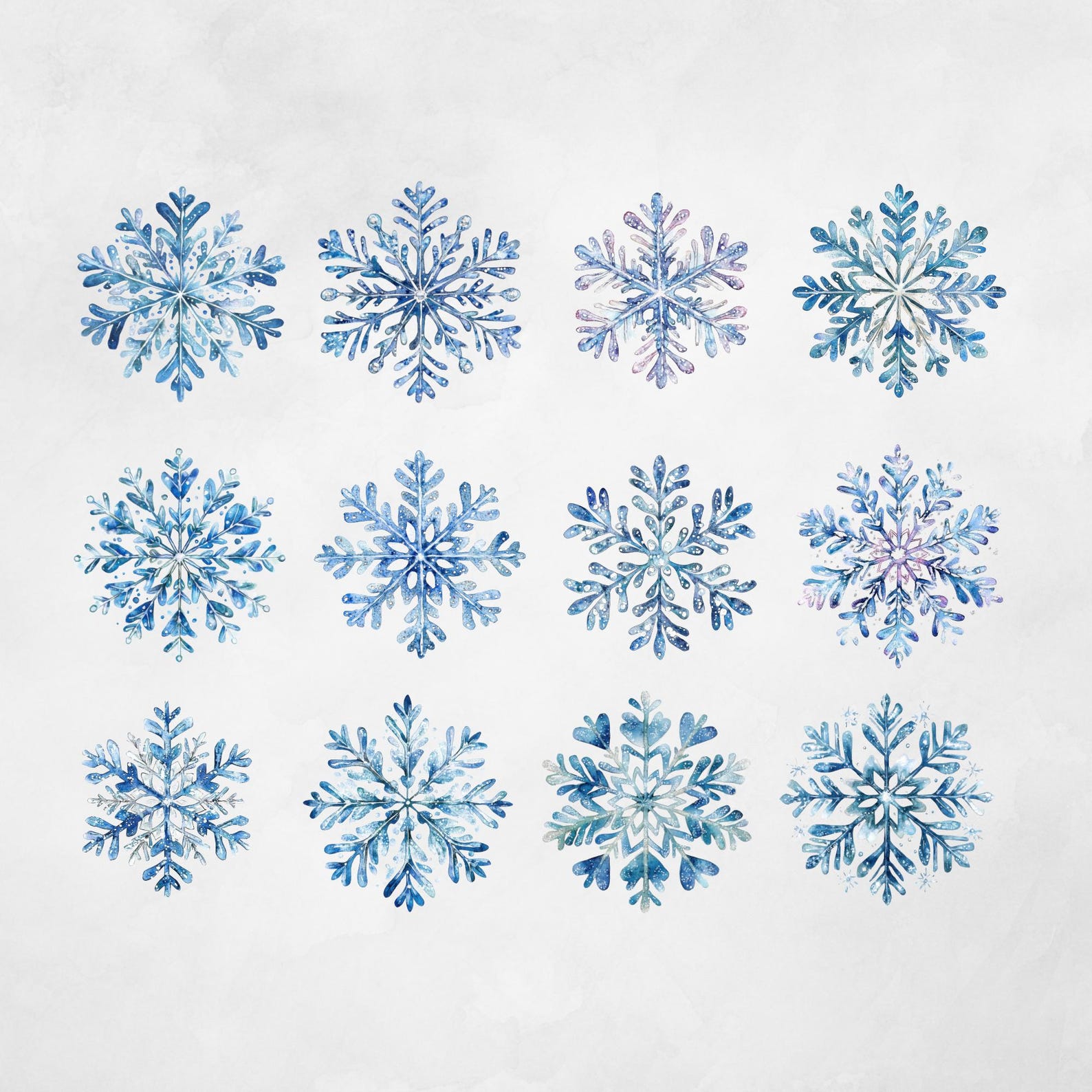 Snowflake Clipart Christmas Clipart Watercolor Clipart Watercolor ...