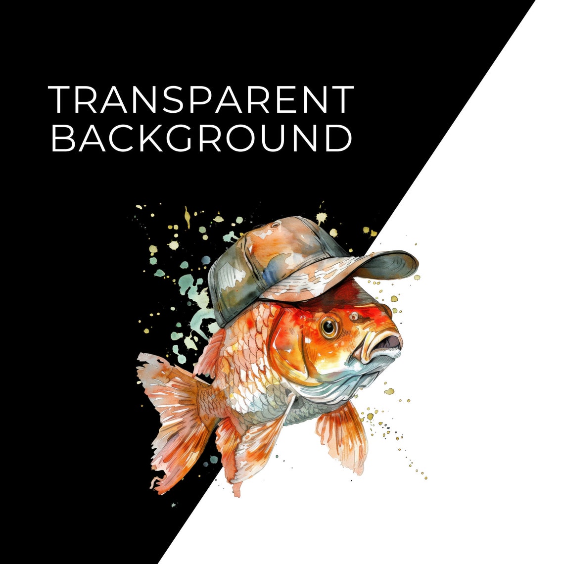 Fish With Glasses, Fish Clipart, Fish With Hat, Saltwater Fish ...