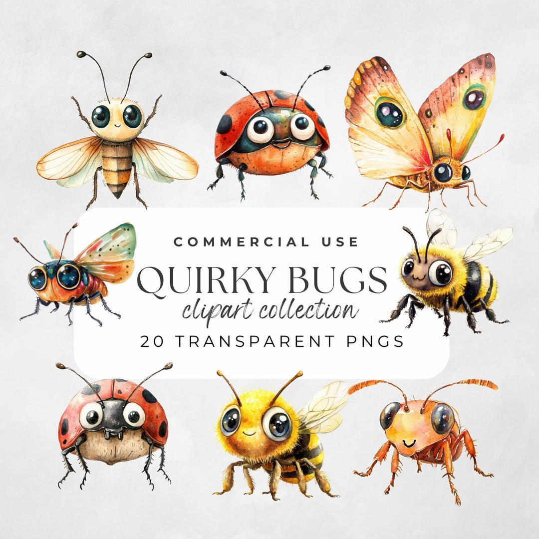 Quirky Bug Clipart, Funny Insects, Quirky Insects, Cute Insect Clipart ...