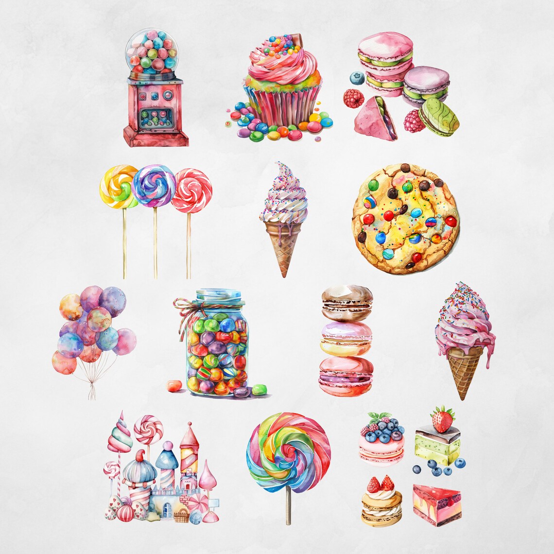 Candy Land Clipart, Candyland Lollipop Clipart, Sweets Clipart Sets ...