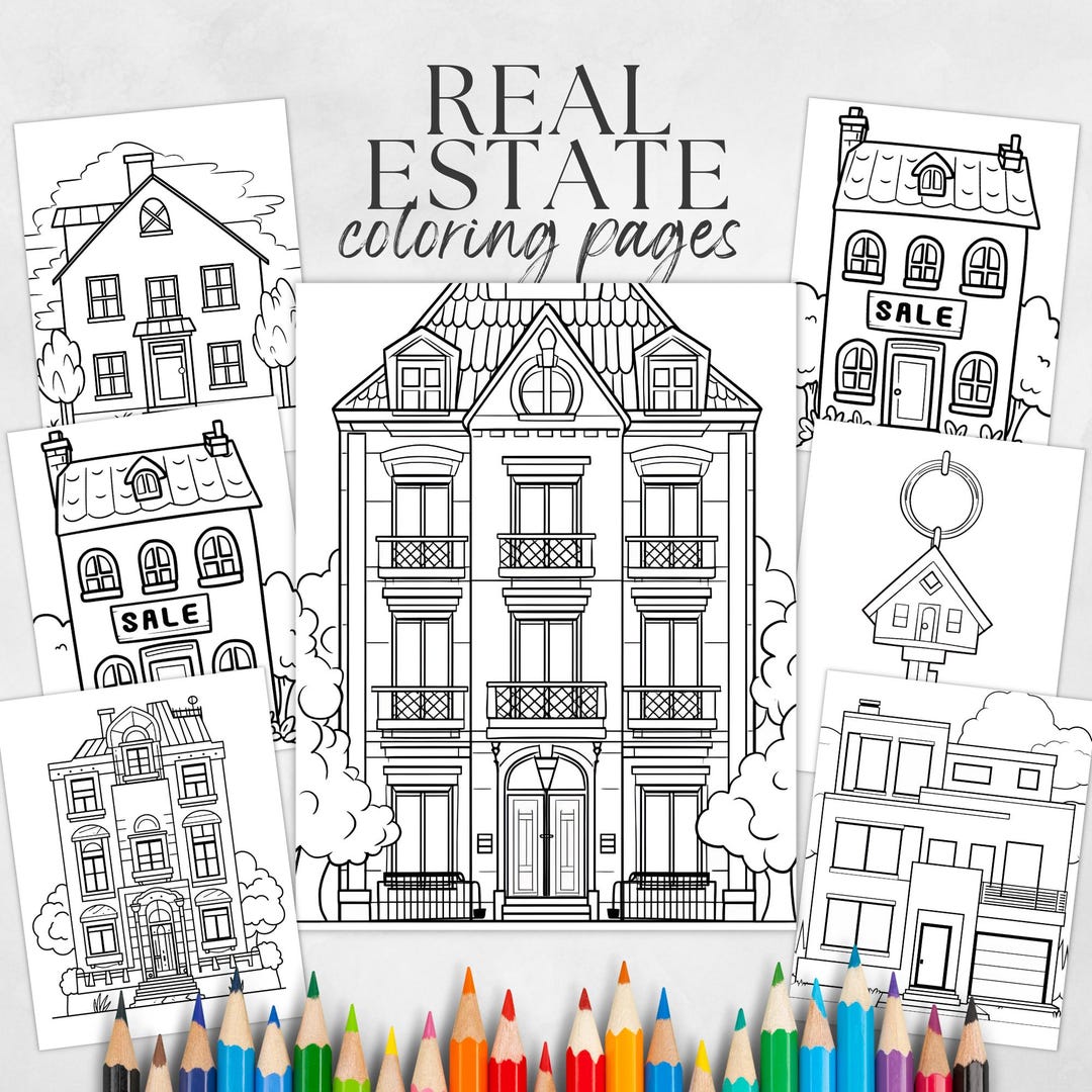 Real Estate Coloring Real Estate Kids Kids Activity Book Open House ...