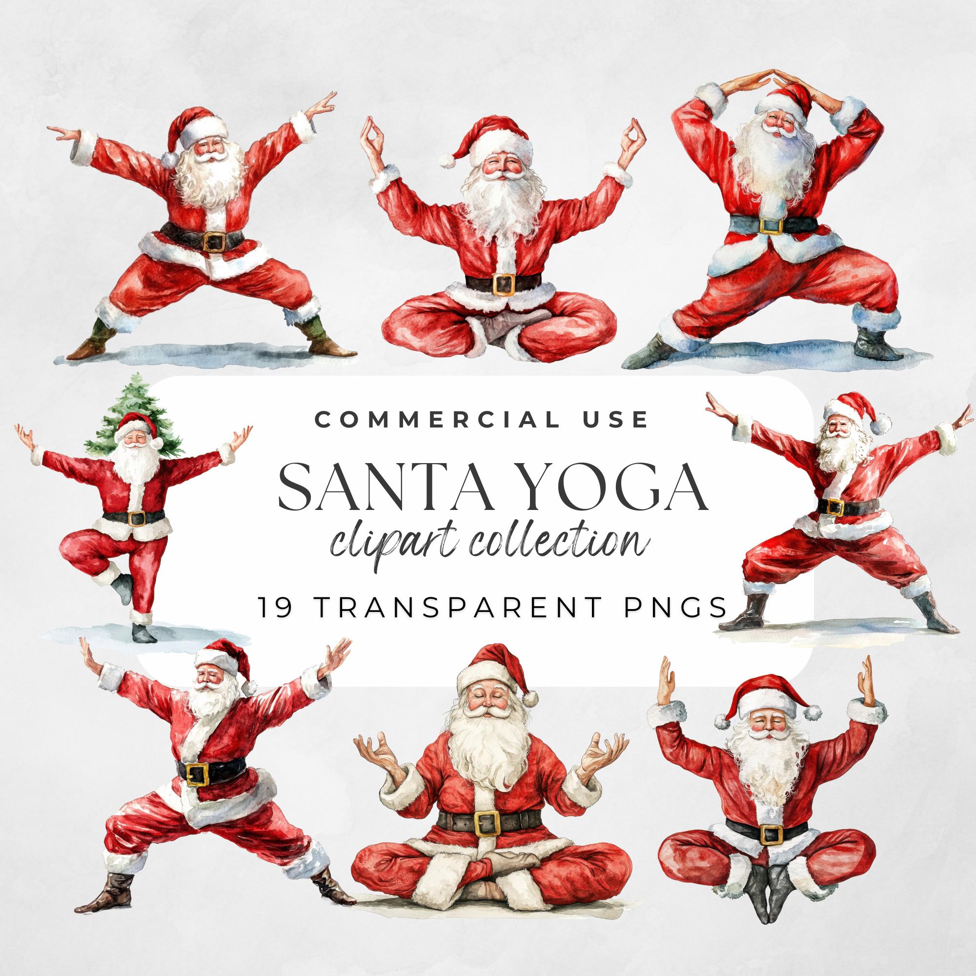 Christmas Yoga Santa Clipart, Santa Yoga Pose, Christmas Yoga Png ...