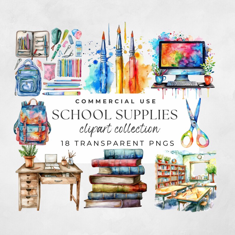 Teacher Clipart, Cute School Supplies Clipart, School Supply Png ...