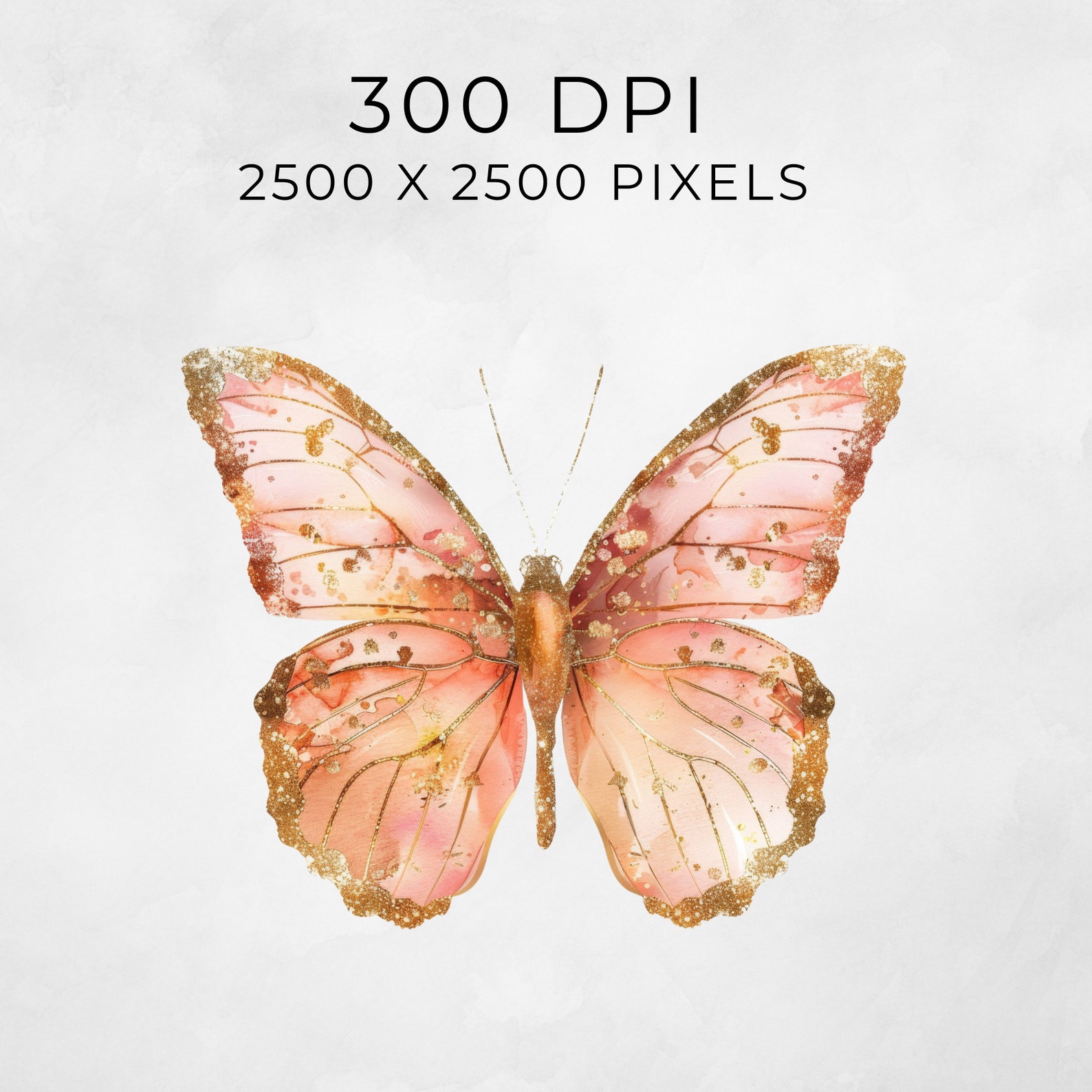 Rose Gold Butterfly Clipart, Pink Butterfly PNG Flower, Girl Baby ...