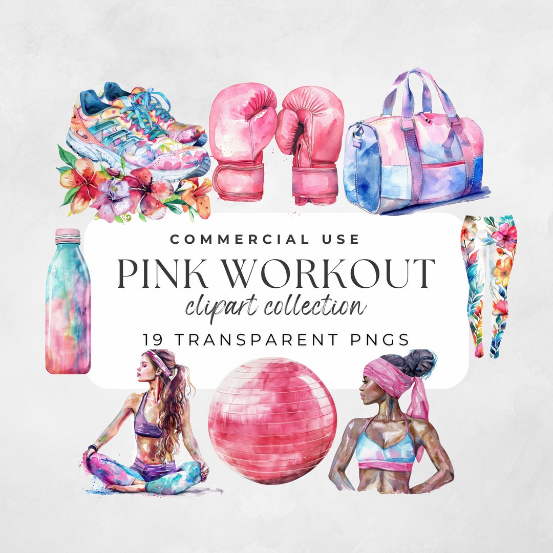 Workout Cliparts, Fitness Watercolor, Exercise Cliparts, Digital ...