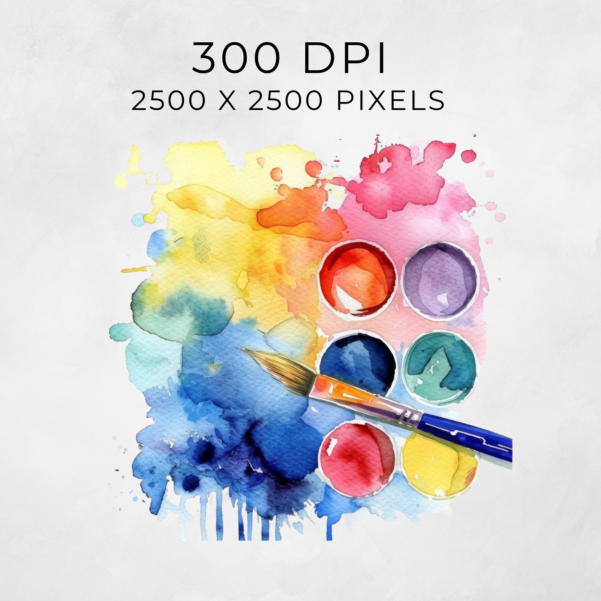 Paint Brush Clipart, Art Supplies Clipart, Artist Clipart, Watercolor ...