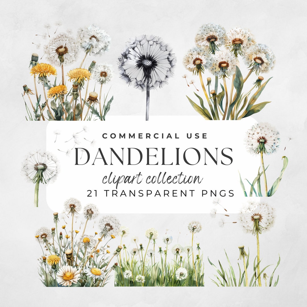 Dandelion Clipart, Dandelion PNG, Dandelion Clipart, Just Breathe Svg, Wall Art, Dandelion Svg ...