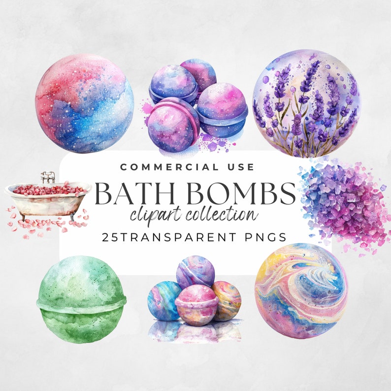Bath Bomb Clipart, Bath Bomb Favor Tags, Spa Clipart, Bath Bombs Png ...