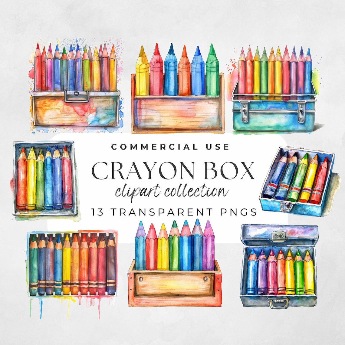 Crayon Box Clipart, School Supplies, Back to School Png, Crayon Clipart ...