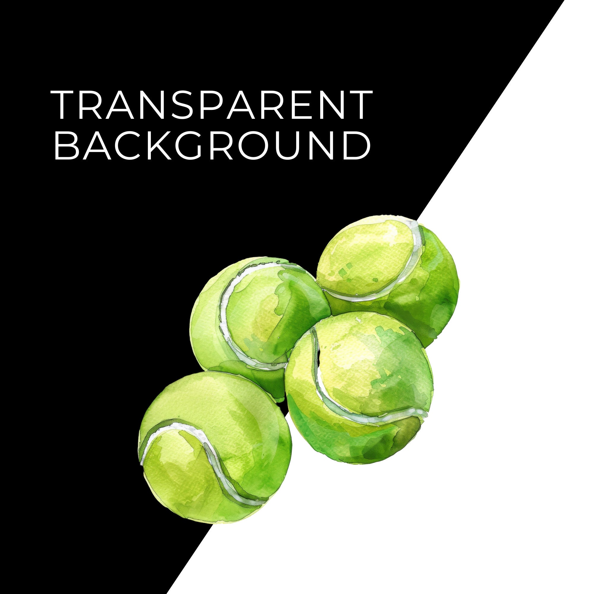 Watercolor Tennis Ball Clipart PNG Tennis Racket Blue Net Tennis Ball ...