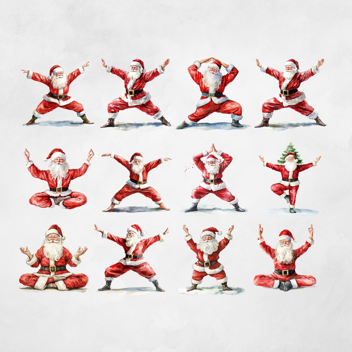 Christmas Yoga Santa Clipart, Santa Yoga Pose, Christmas Yoga Png ...