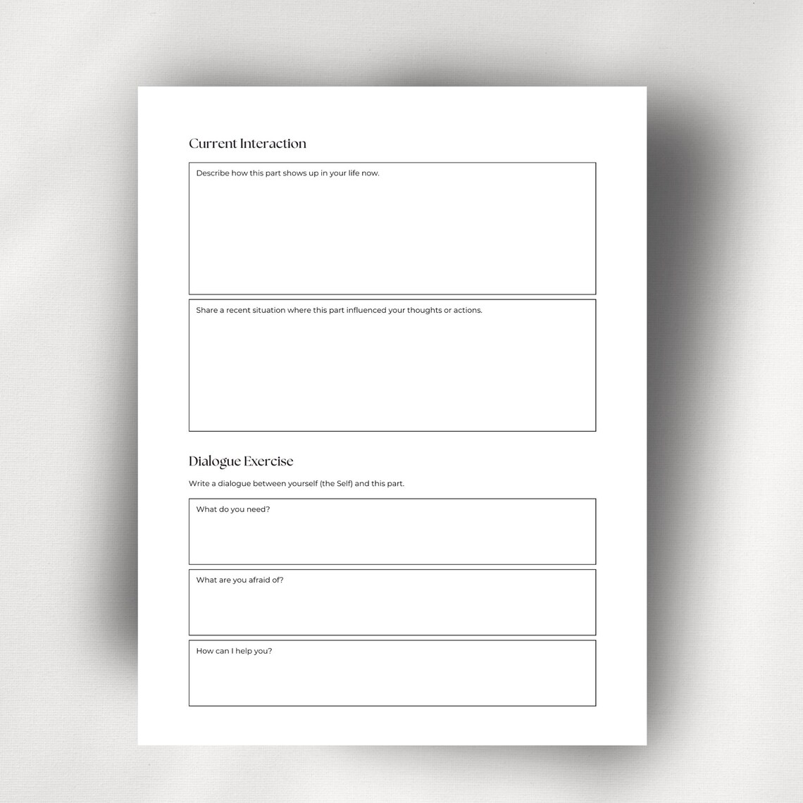 Internal Family Systems Journal IFS Journal Prompt Therapy Worksheets ...