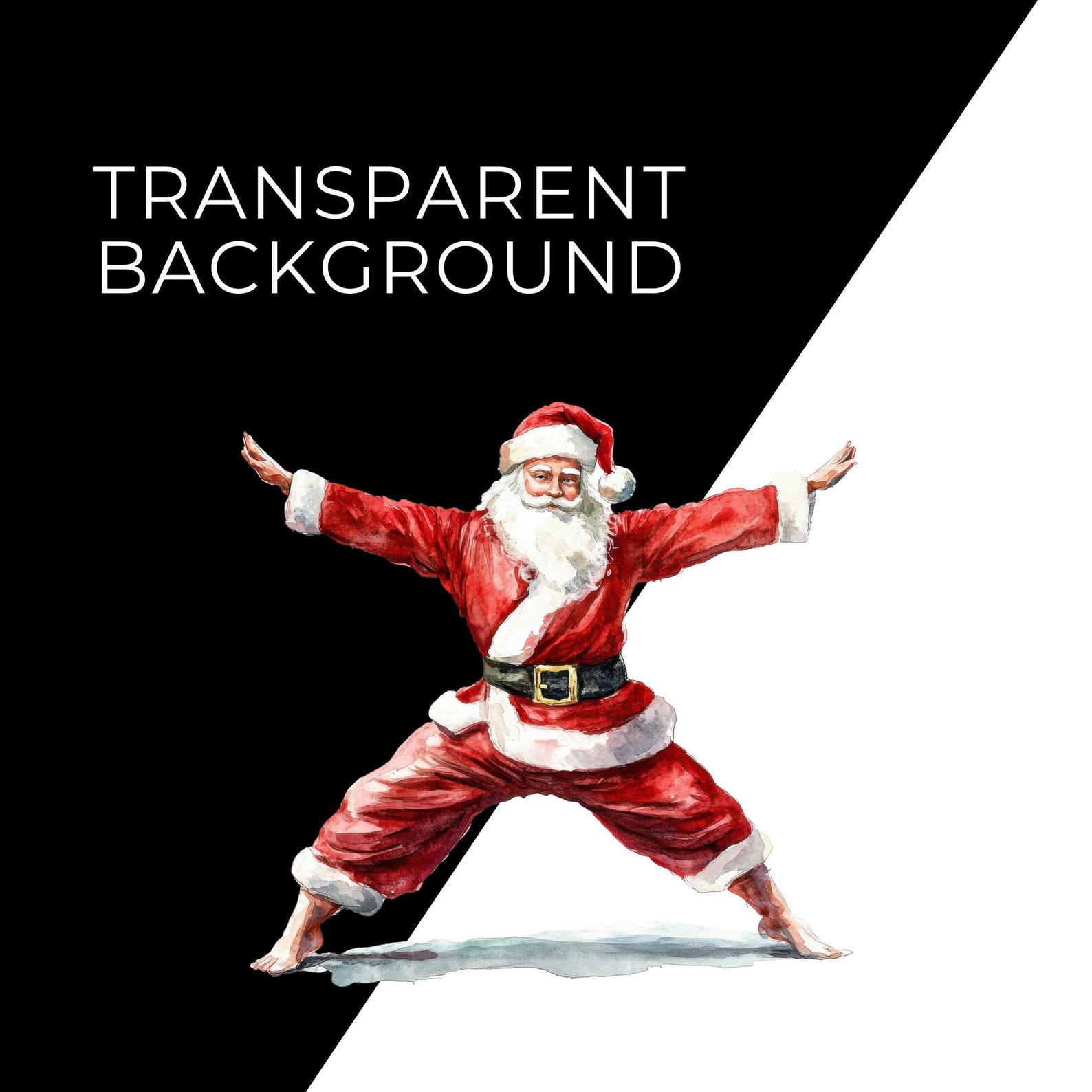 Christmas Yoga Santa Clipart, Santa Yoga Pose, Christmas Yoga Png ...